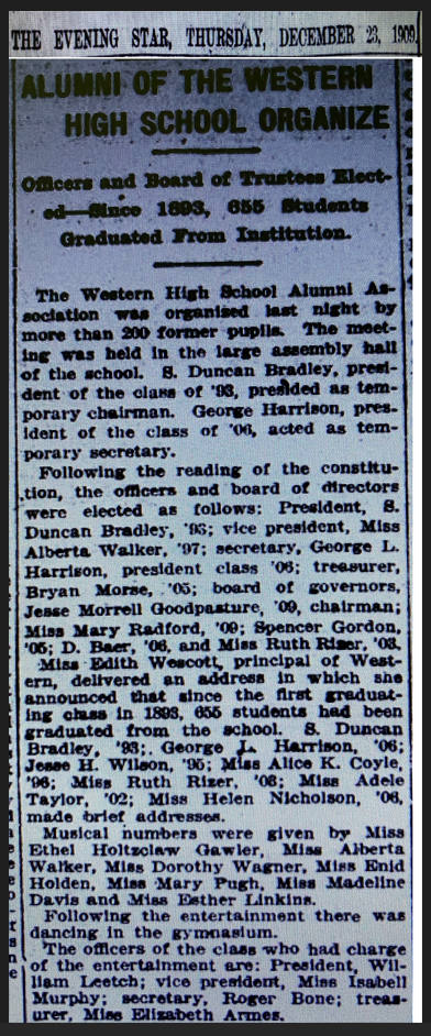 History Leadership What We Do | Western High School Alumni Association